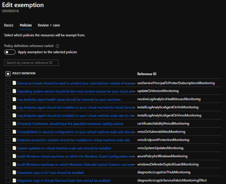 Create an exemption rule to exclude a resource from a security recommendation - Emilyvanputten.com